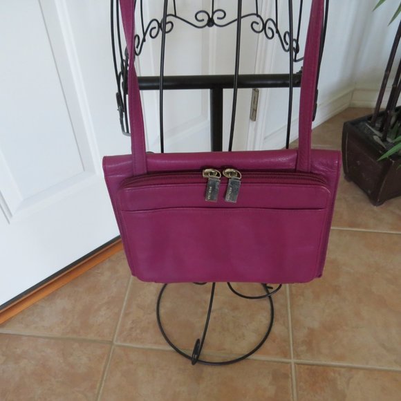 Perlina | Bags | Perlina Bright Pink Leather Crossbody | Poshmark